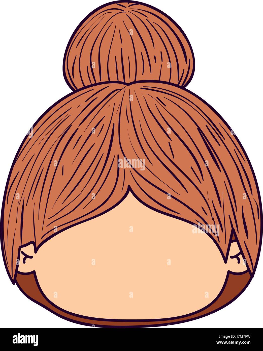 Cartoon girl faceless avatar female hi-res stock photography and images ...