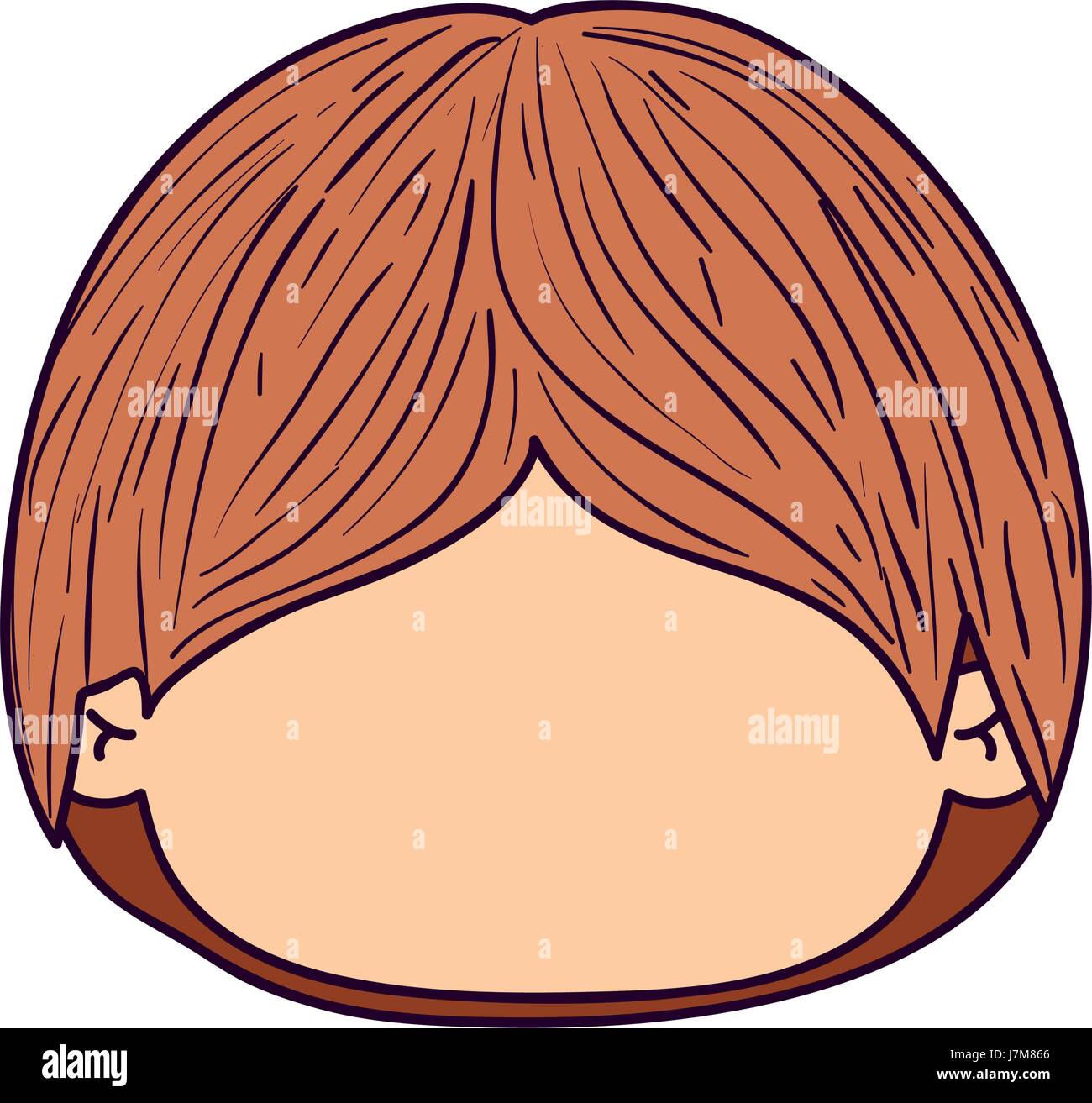 colorful caricature faceless front view cute kid with hairstyle Stock ...
