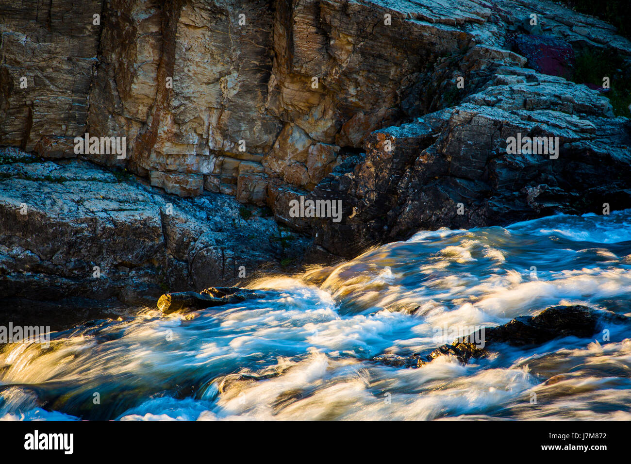 rushing water brook stream current gorge montana glacier garden wall ...