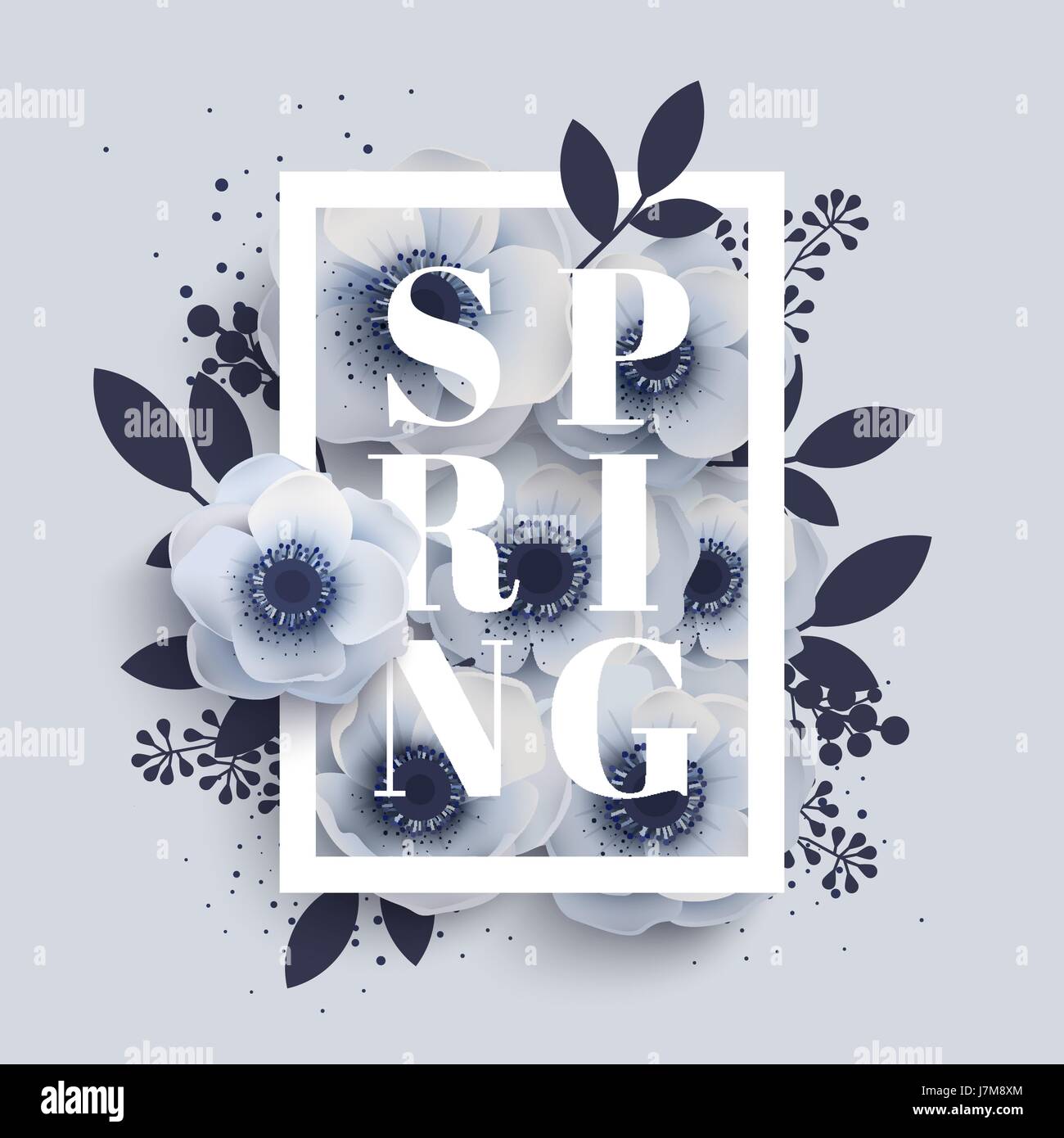 Flower arrangement with the word Spring Stock Vector Image & Art - Alamy