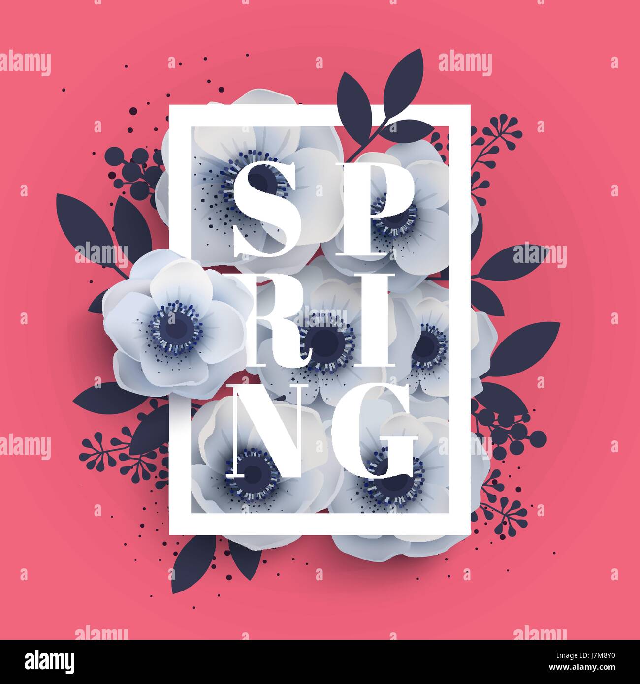 Spring beautiful white flower Stock Vector Images - Alamy