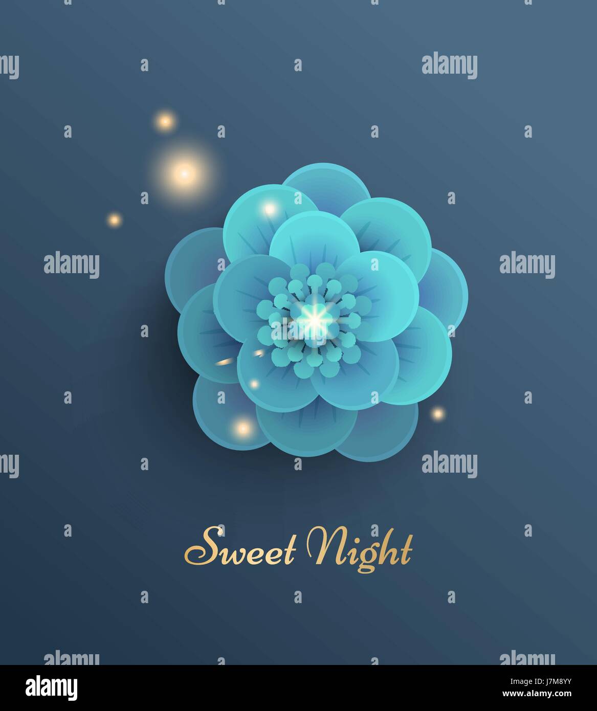 Vector illustration with turquoise flower Stock Vector Image & Art - Alamy