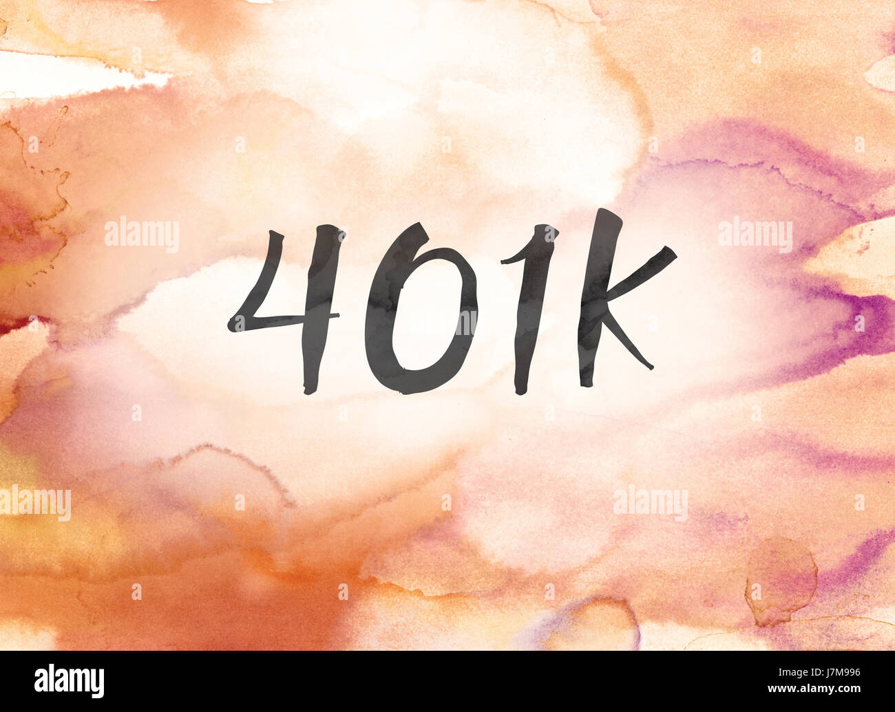 The word 401K concept and theme written in black ink on a colorful ...