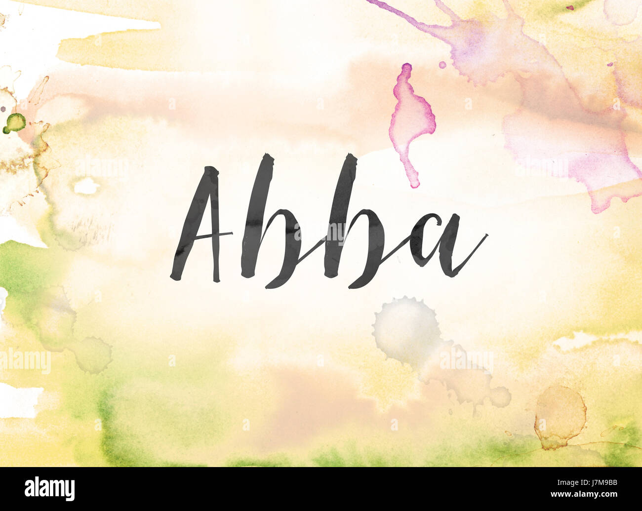 The word ABBA concept and theme written in black ink on a colorful ...