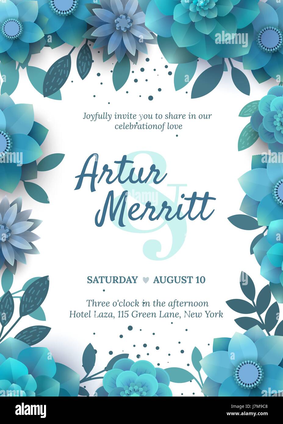 Wedding vintage turquoise invitation design hi-res stock photography ...