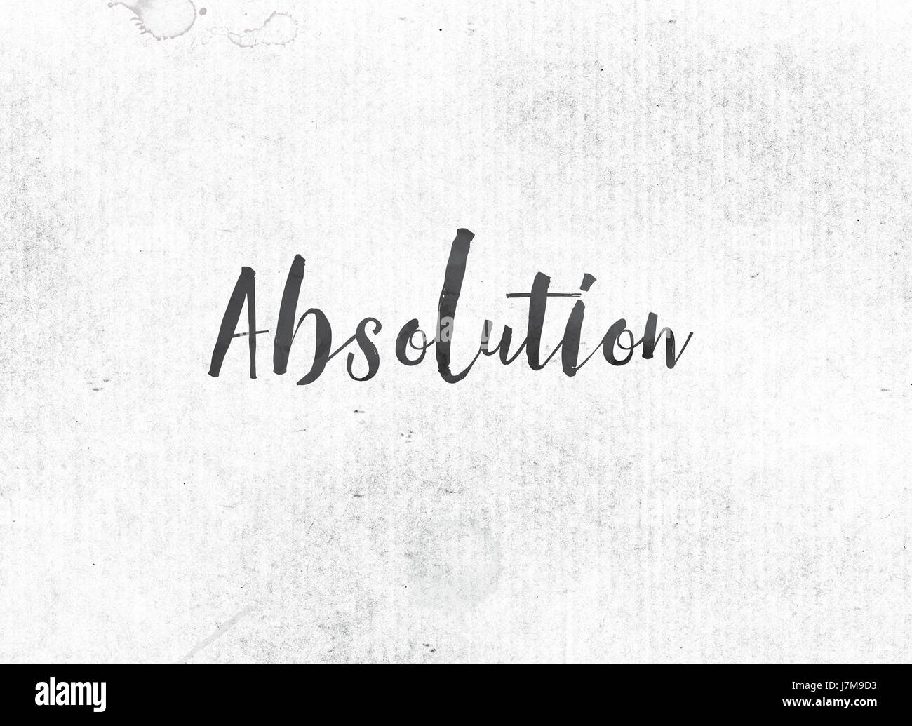 The word Absolution concept and theme painted in black ink on a ...