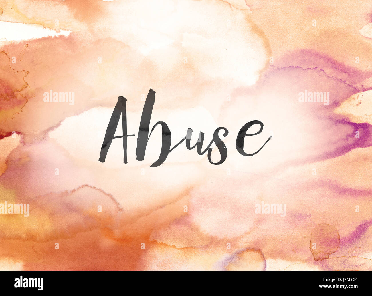 The word Abuse concept and theme written in black ink on a colorful ...