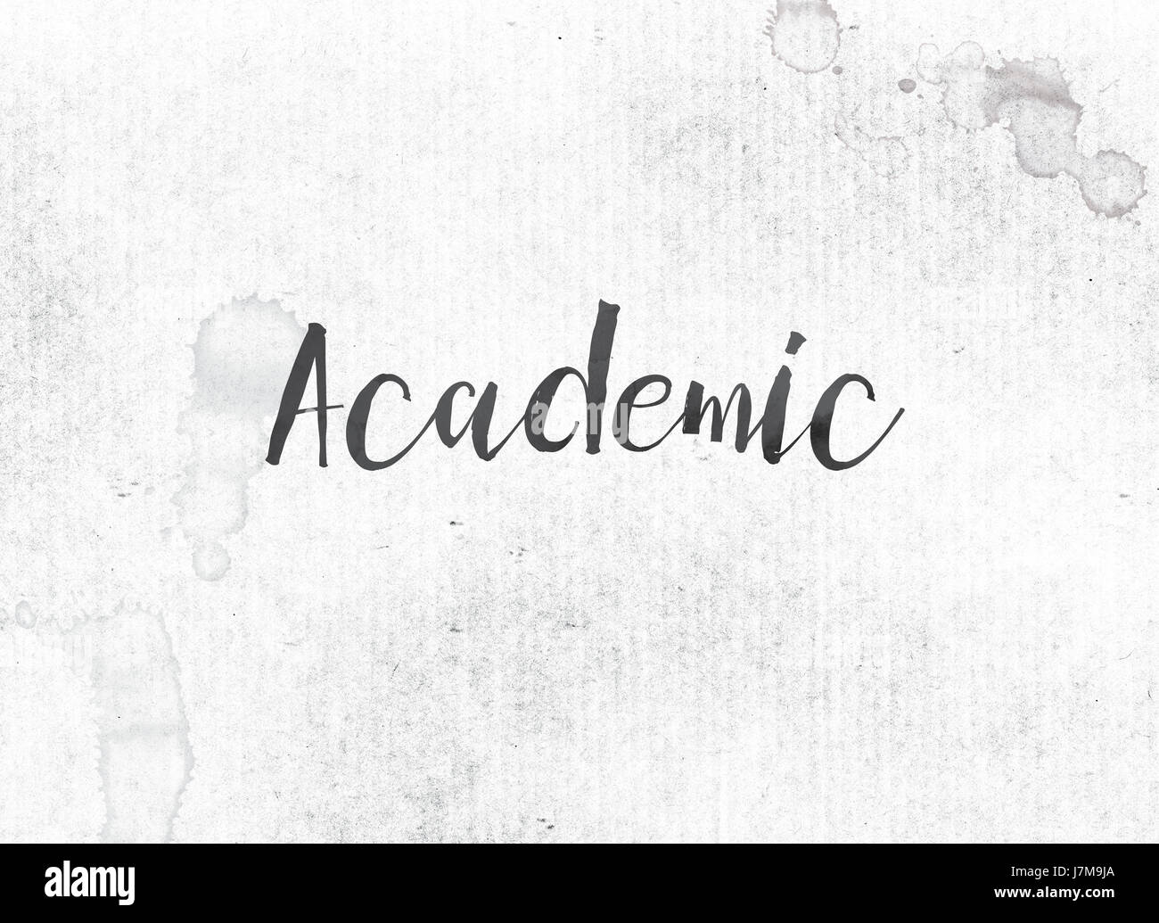 The word Academic concept and theme painted in black ink on a ...