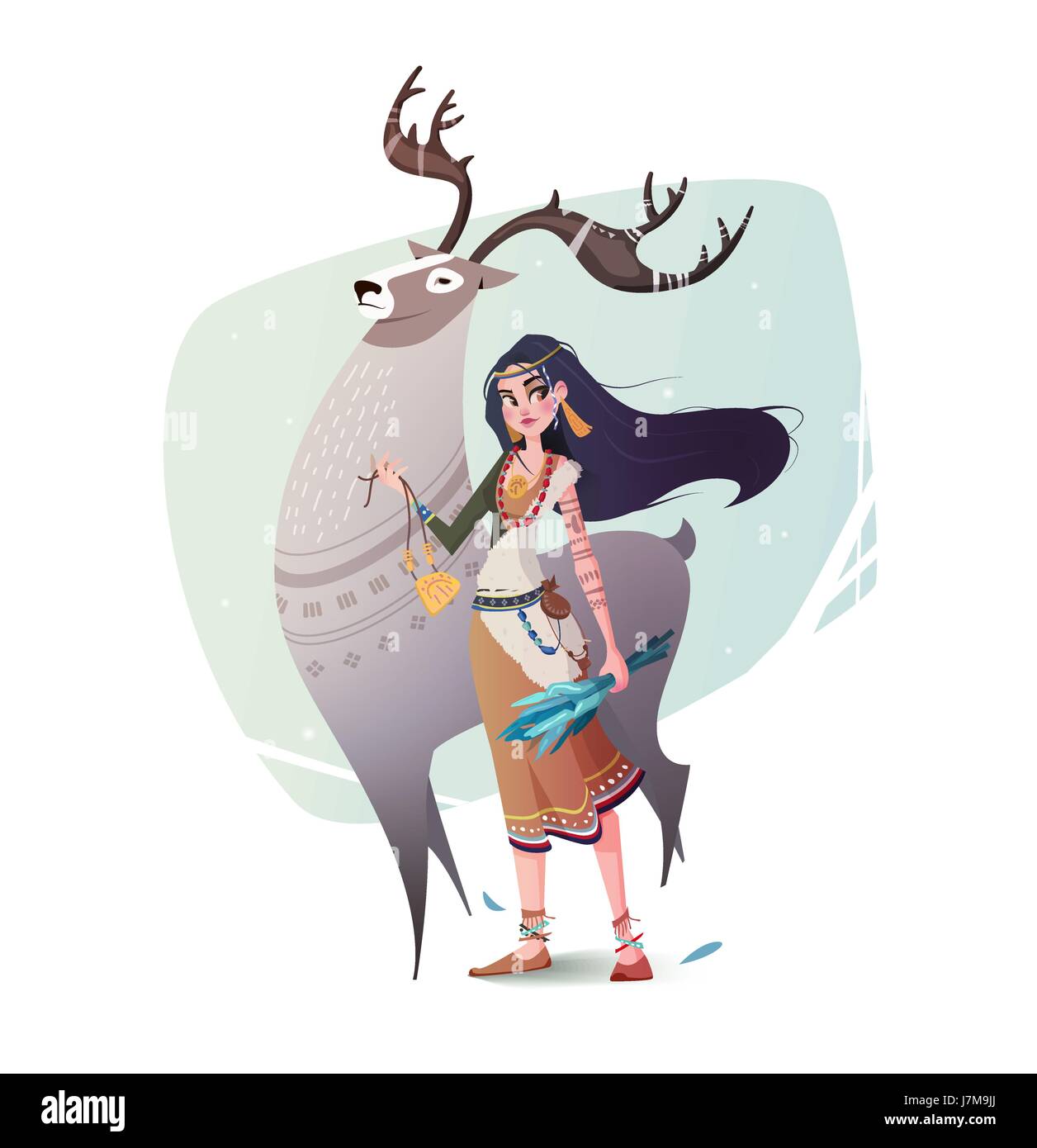 Ethnic kid girl isolated Stock Vector Images - Alamy