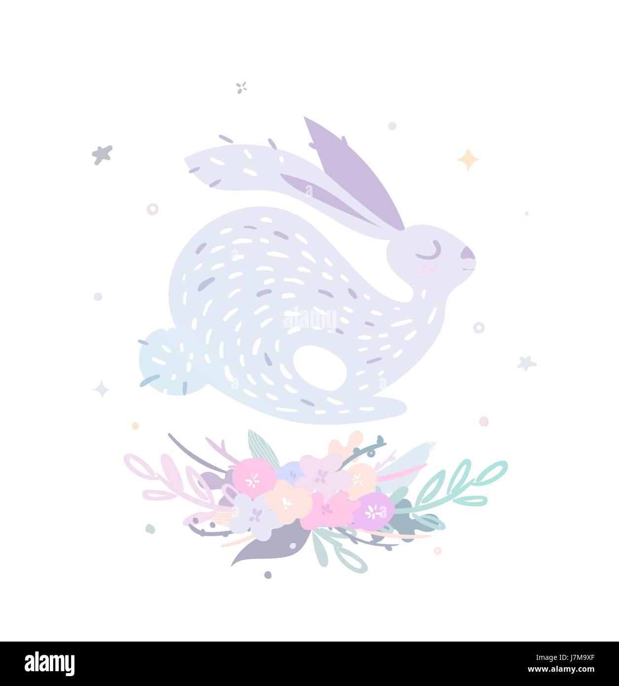 Cute rabbit flower Stock Vector Images - Alamy