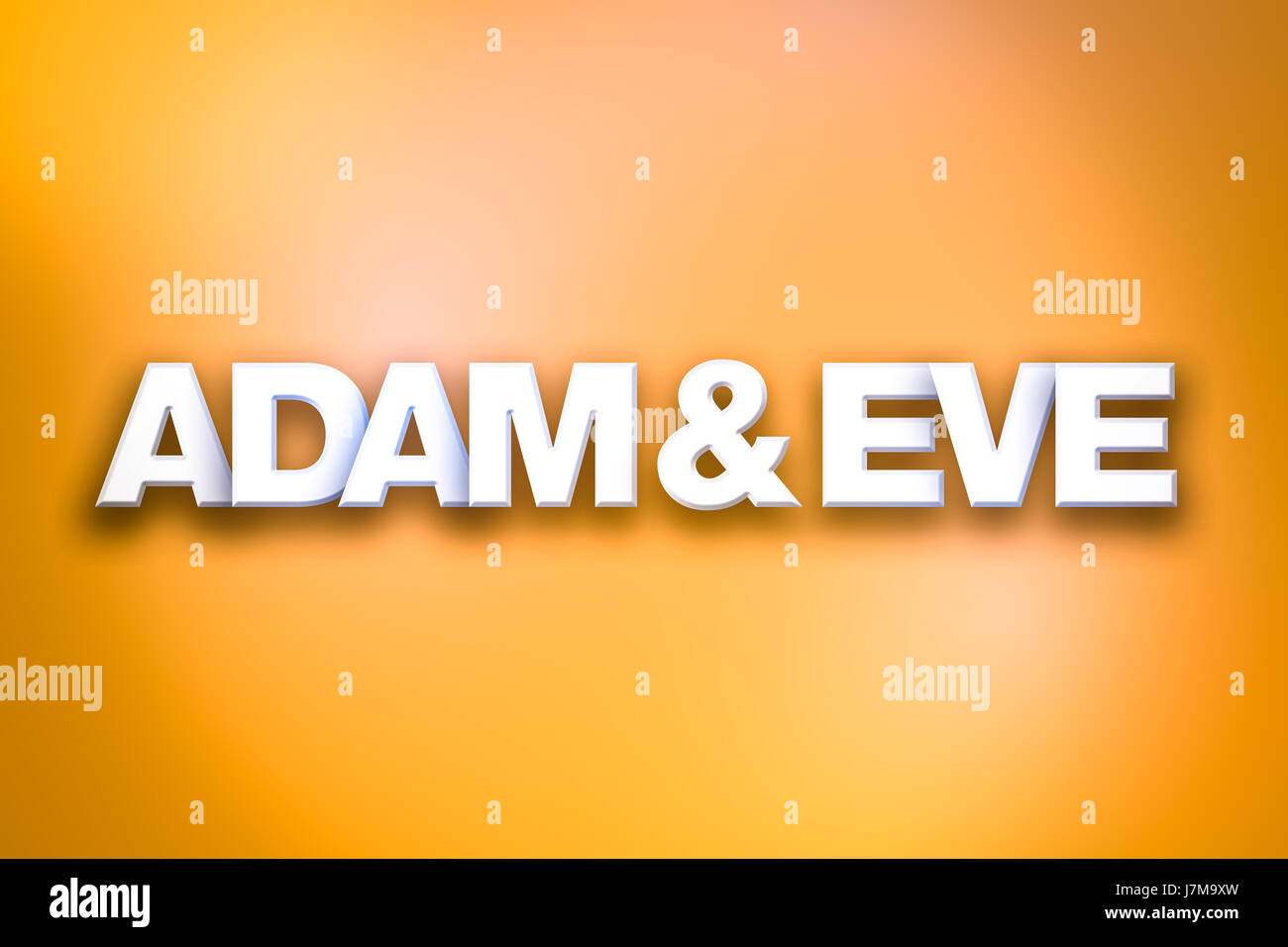 Adam and Eve concept written in white type on a colorful background ...