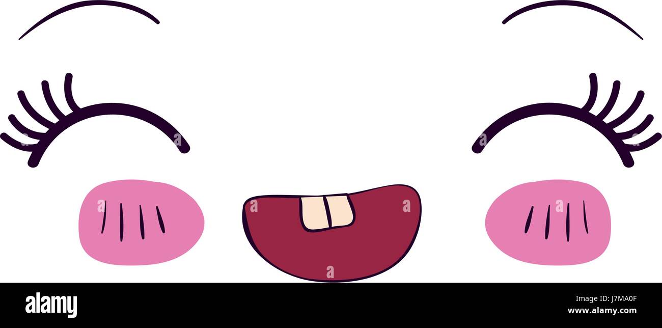 colorful facial expression kawaii laughing Stock Vector Image & Art - Alamy