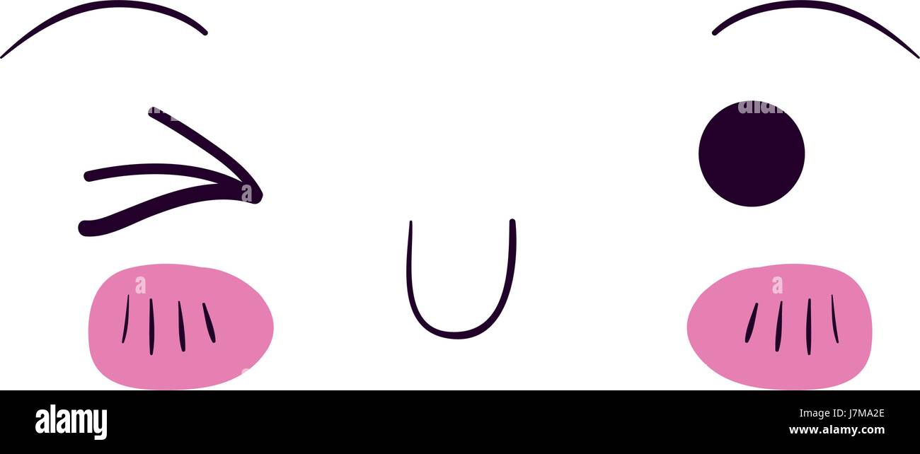 colorful facial expression kawaii wink eye Stock Vector Image & Art - Alamy