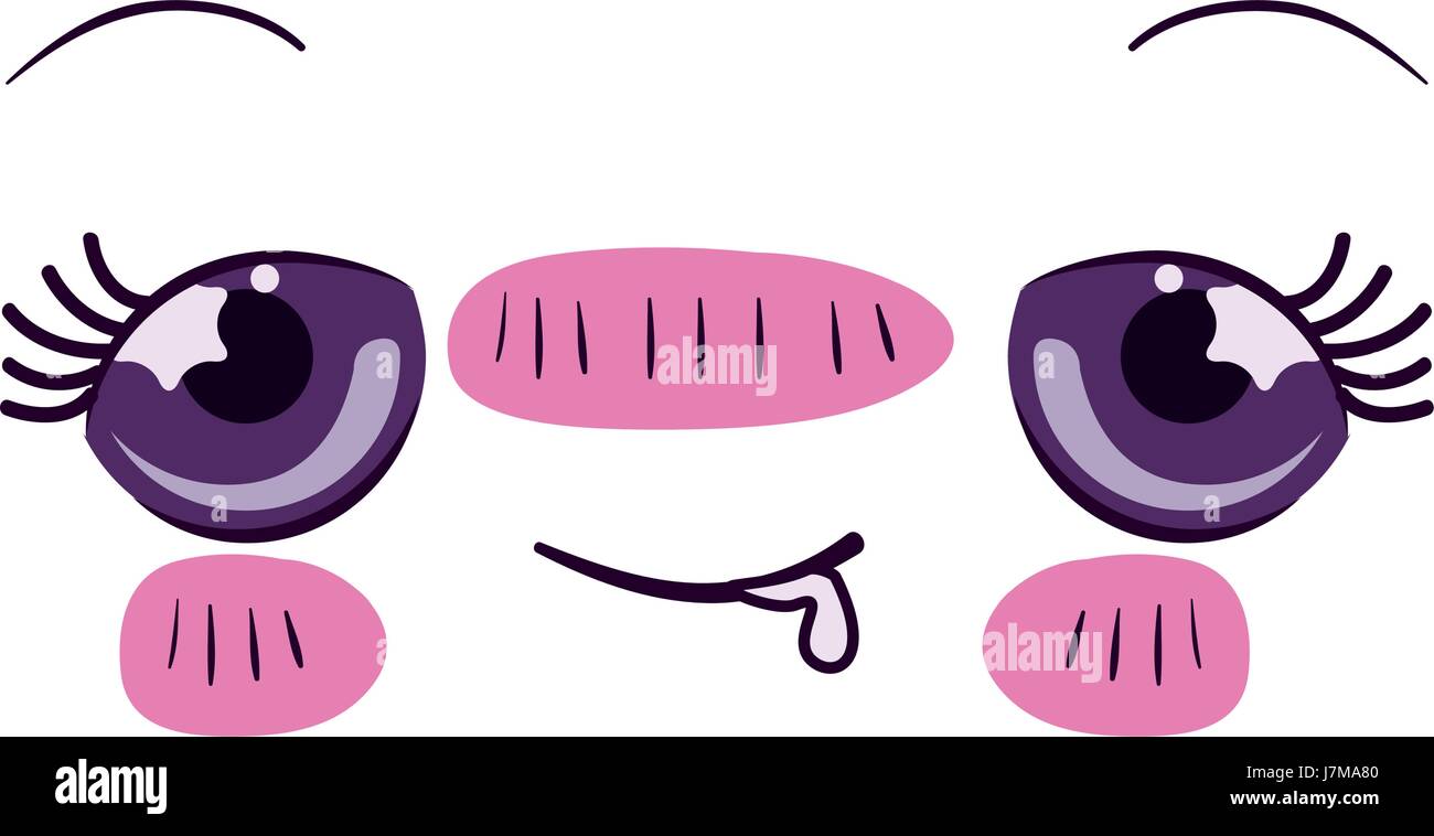 colorful facial expression embarrassed kawaii Stock Vector Image & Art ...