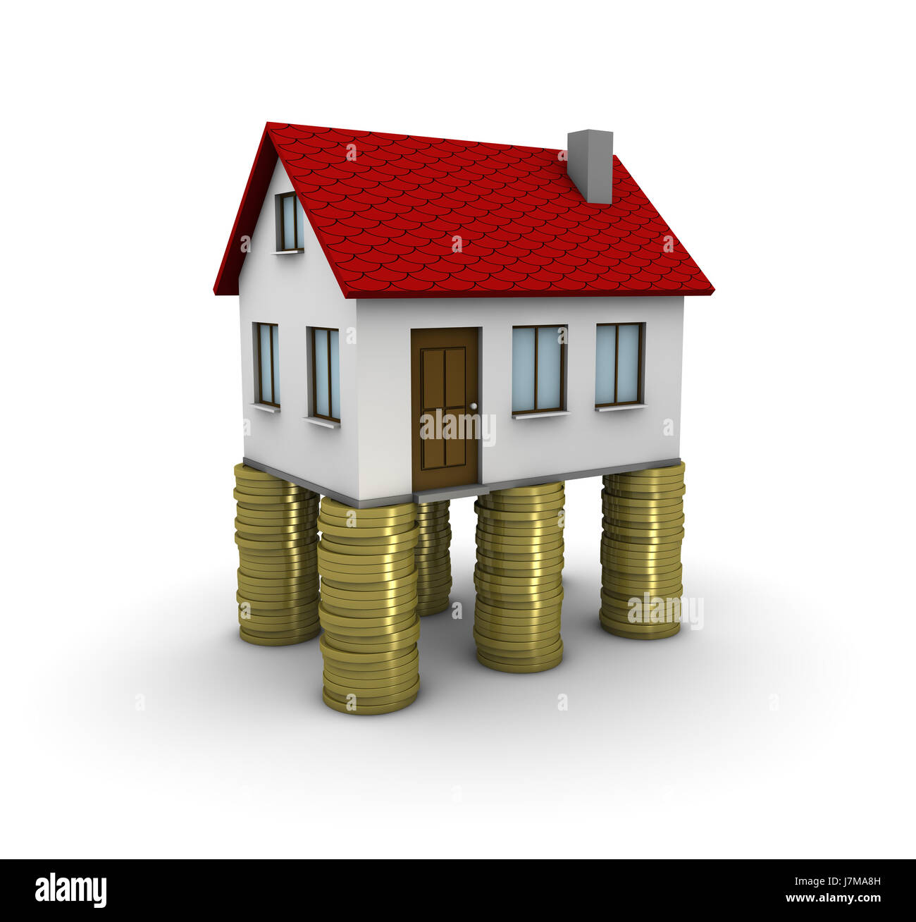 bank lending institution house building isolated chart model design ...