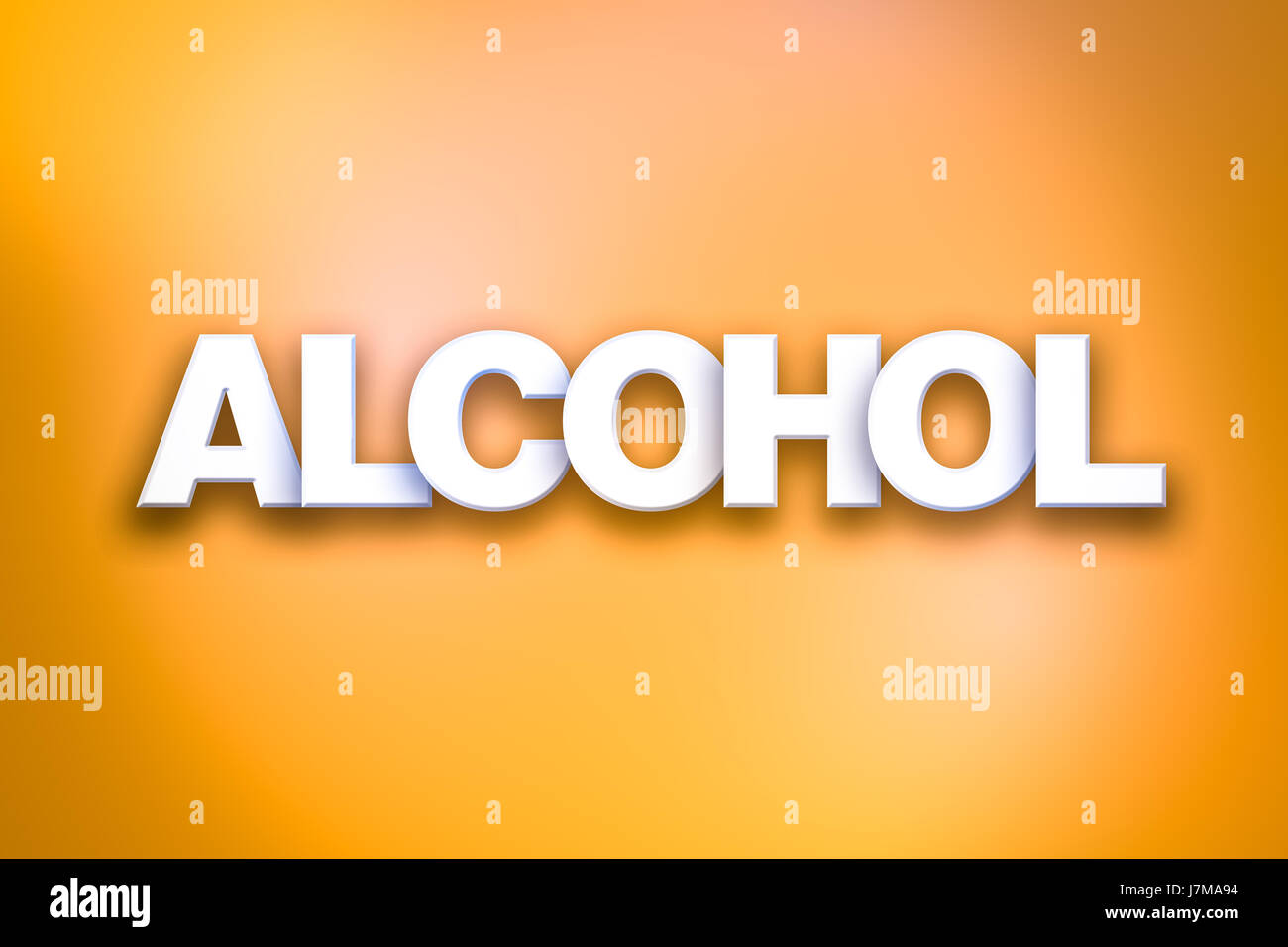 The word Alcohol concept written in white type on a colorful background ...
