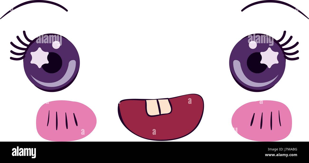 colorful facial expression kawaii smiling Stock Vector Image & Art - Alamy