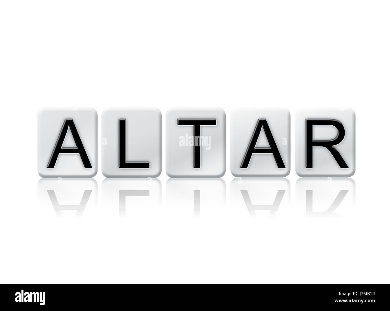 The word Altar concept and theme written in white tiles and isolated on ...