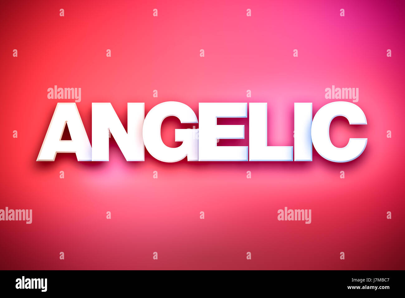 The word Angelic concept written in white type on a colorful background ...