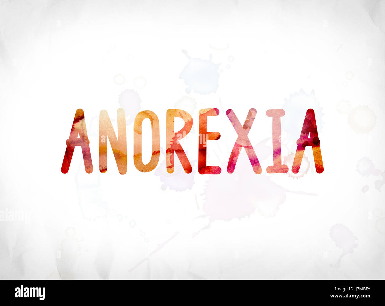 The word Anorexia concept and theme painted in colorful watercolors on ...