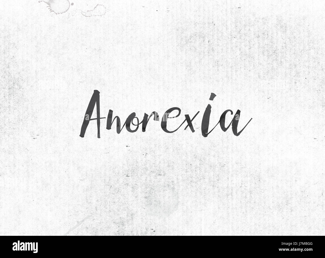 The word Anorexia concept and theme painted in black ink on a ...