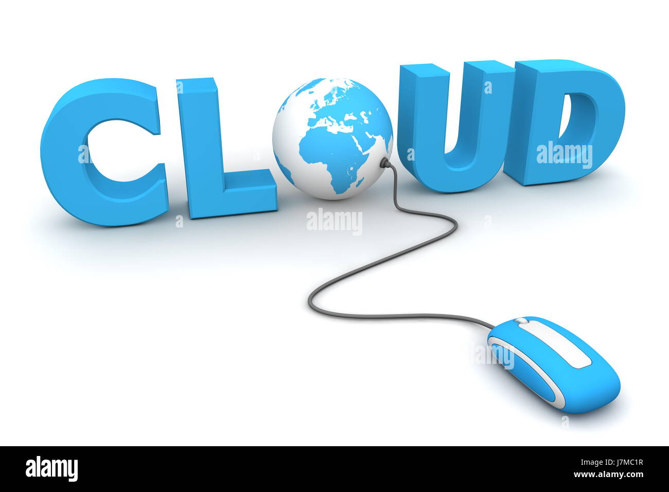 blue cloud word computing globe planet earth world mouse computer mouse ...