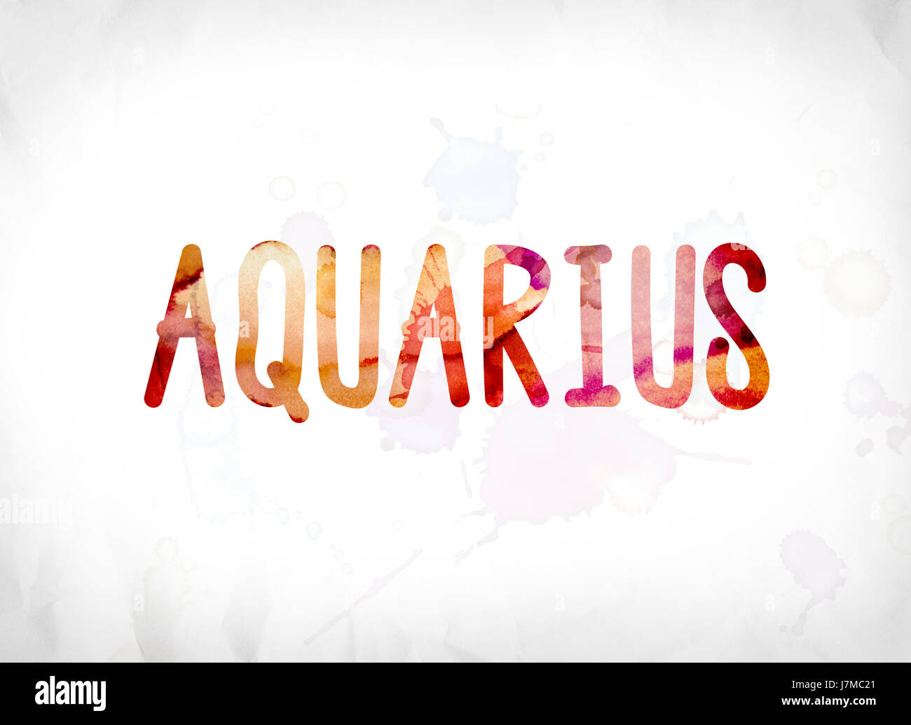 Aquarius watercolor horoscope aquarius hi-res stock photography and ...