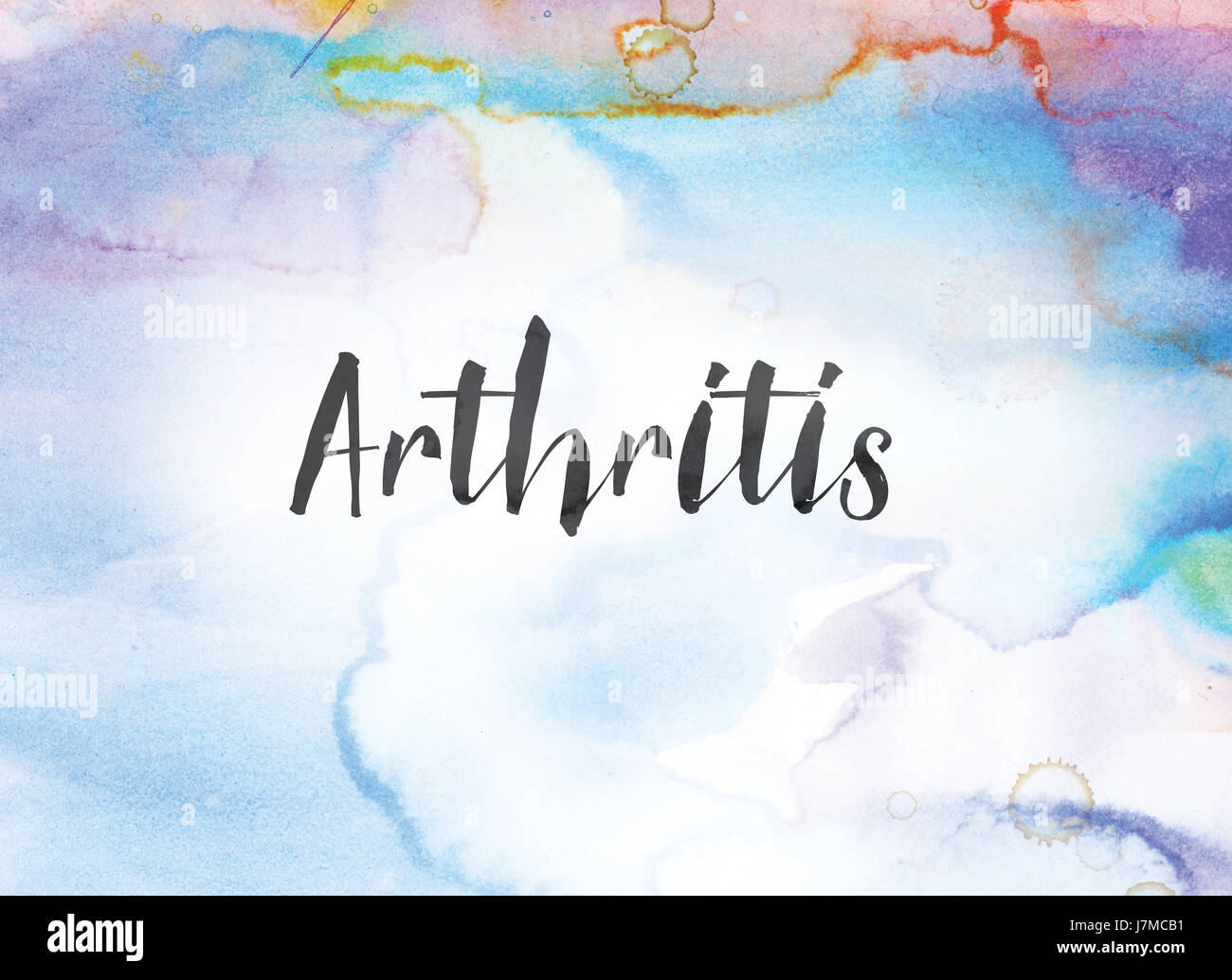 The word Arthritis concept and theme written in black ink on a colorful ...