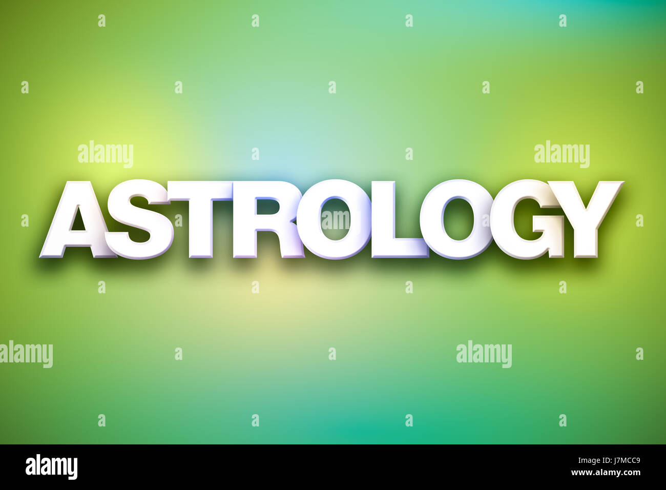The word Astrology concept written in white type on a colorful ...