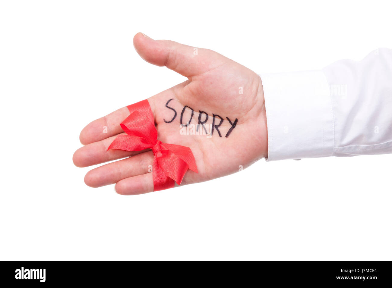 hand inscription sorry palm reconciliation bow red man humans human ...