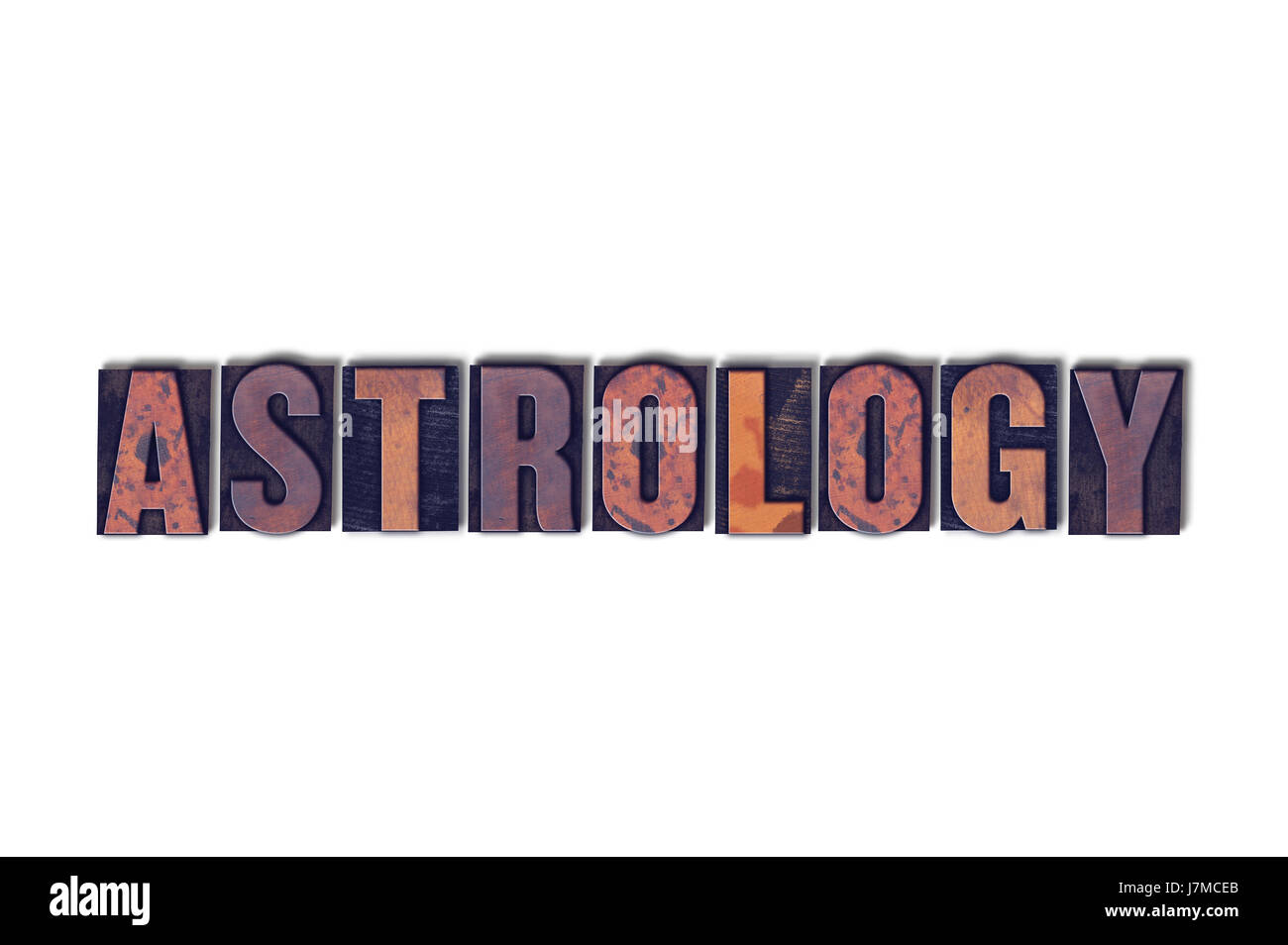 The word Astrology concept and theme written in vintage wooden ...
