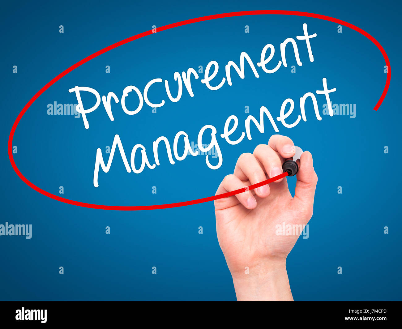 Man Hand writing Procurement Management with black marker on visual ...