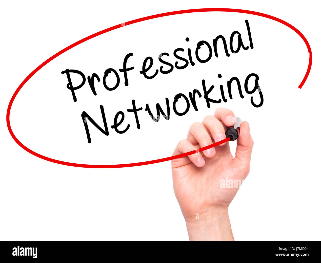Man Hand writing Professional Networking with black marker on visual ...