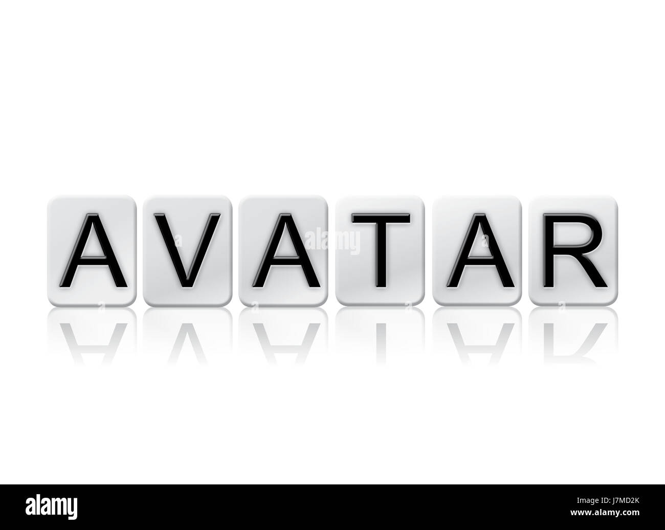 The word Avatar concept and theme written in white tiles and isolated ...