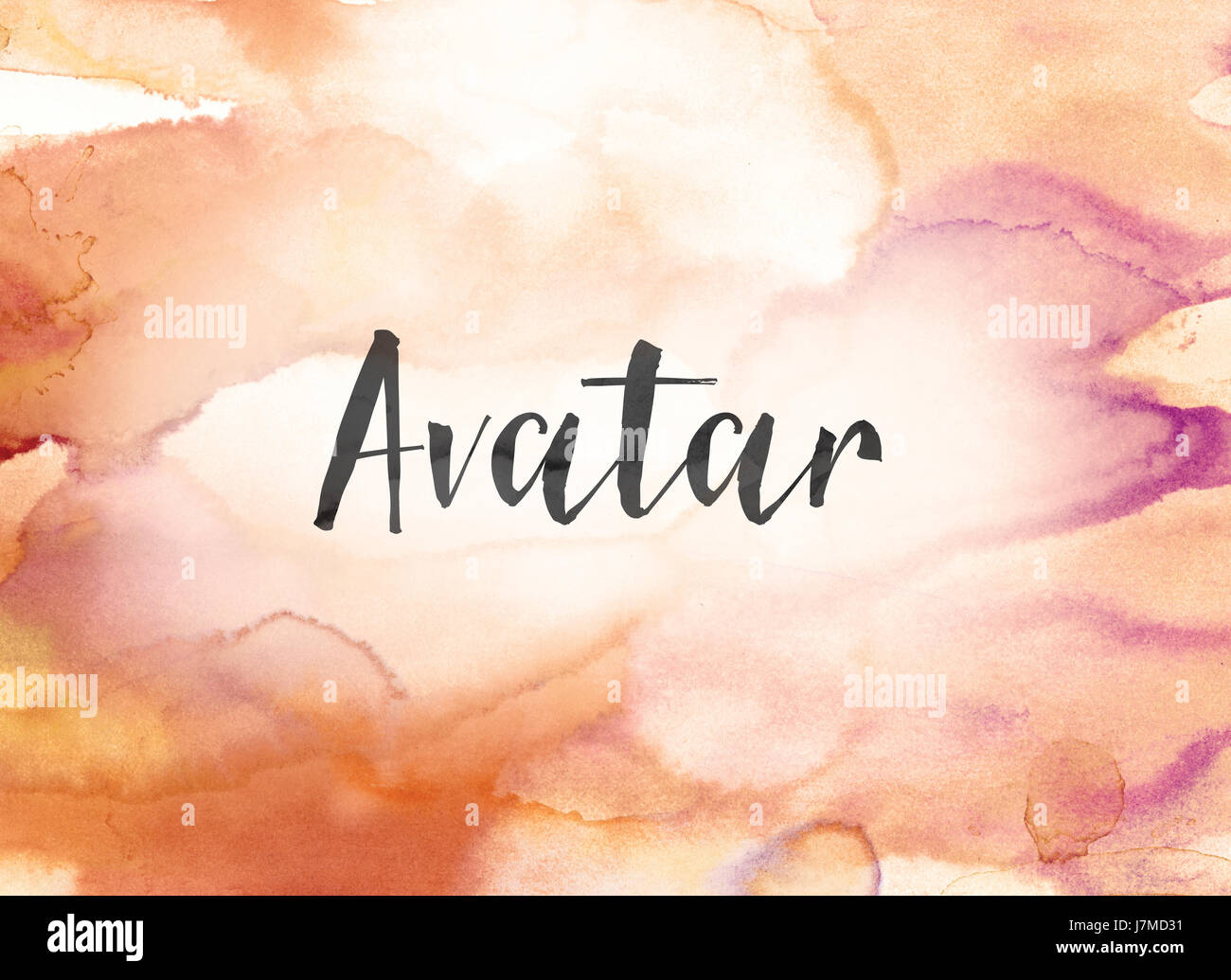 The word Avatar concept and theme written in black ink on a colorful ...