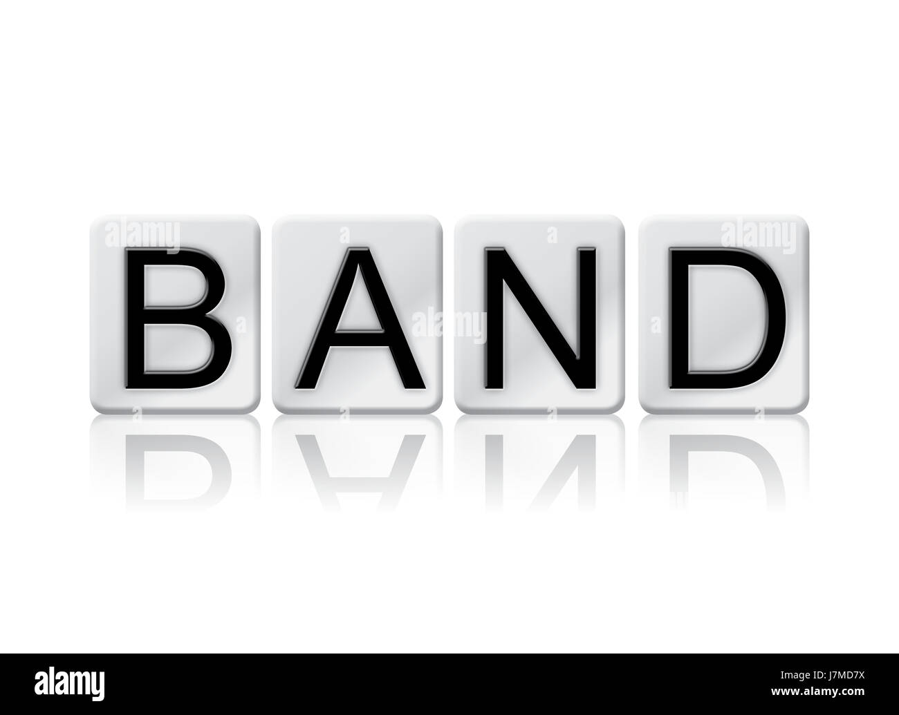 The word Band concept and theme written in white tiles and isolated on ...