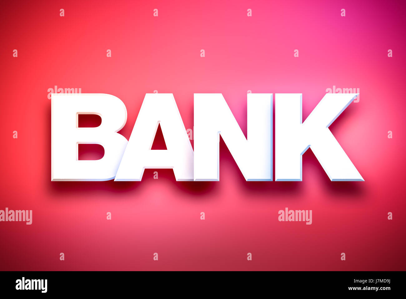 The word Bank concept written in white type on a colorful background ...