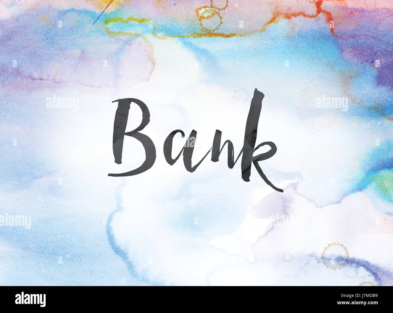 The word Bank concept and theme written in black ink on a colorful ...