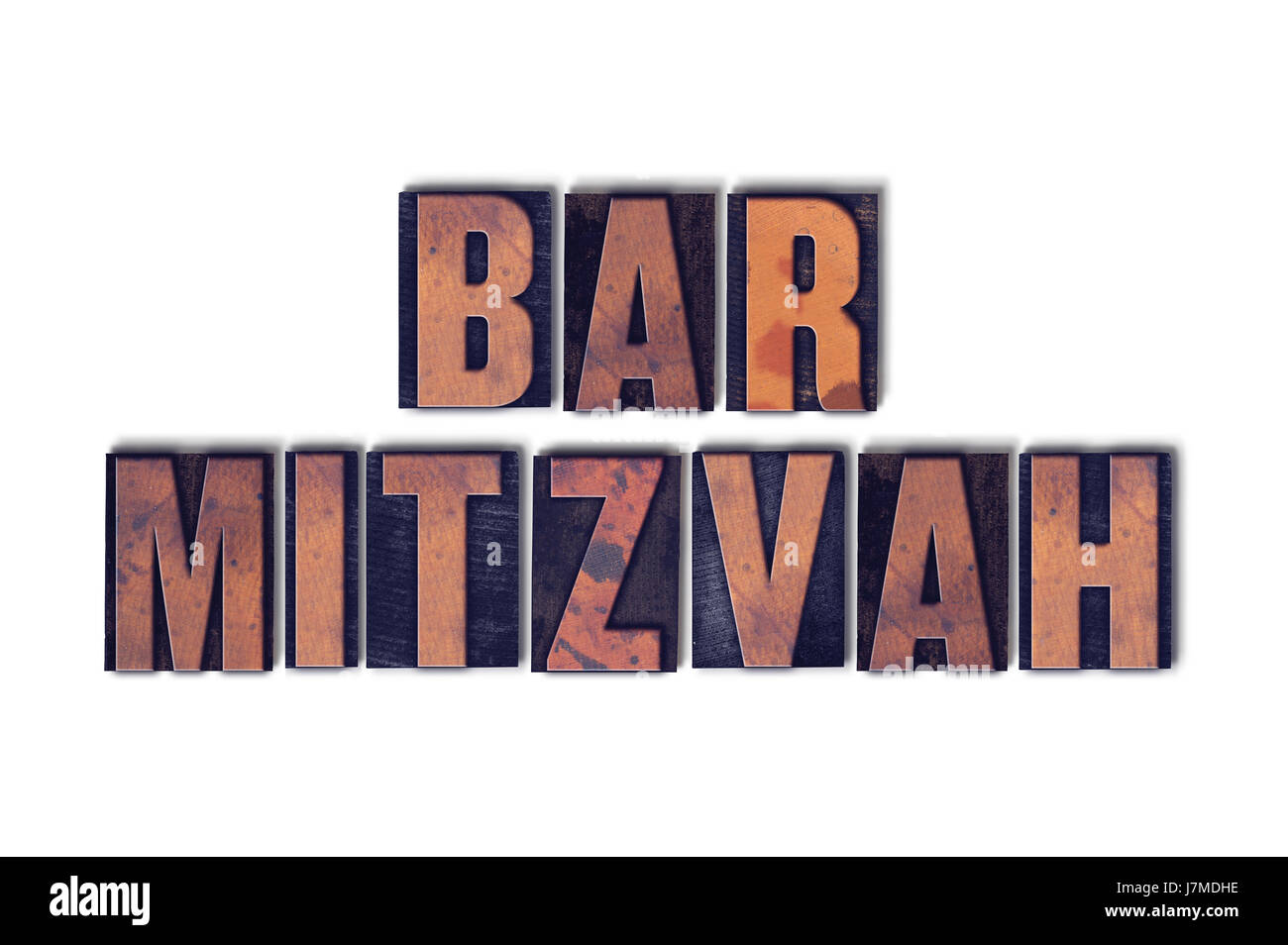 The words Bar Mitzvah concept and theme written in vintage wooden ...