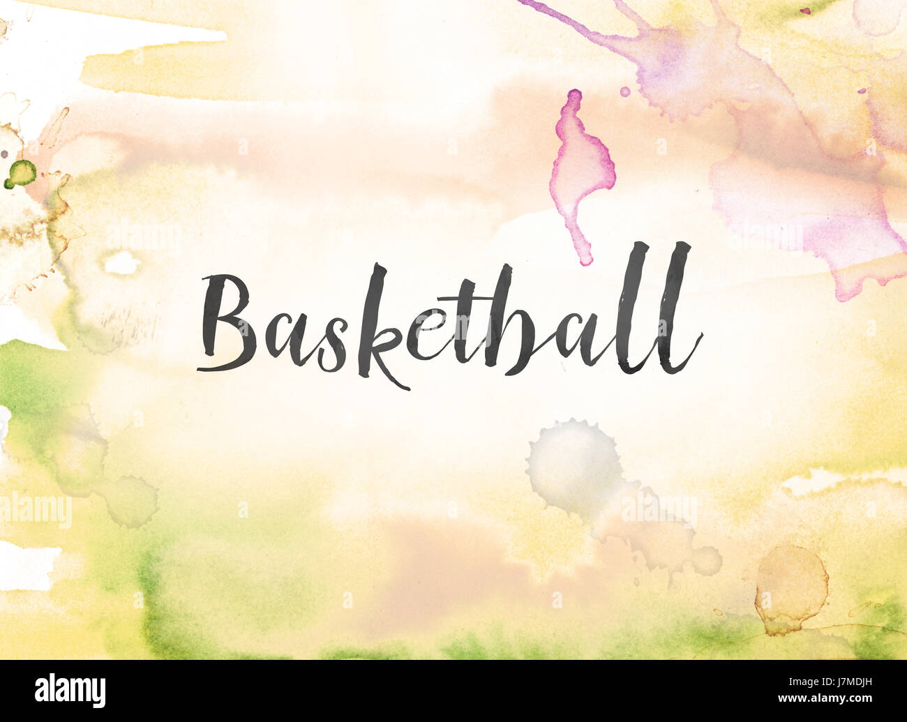 The word Basketball concept and theme written in black ink on a ...
