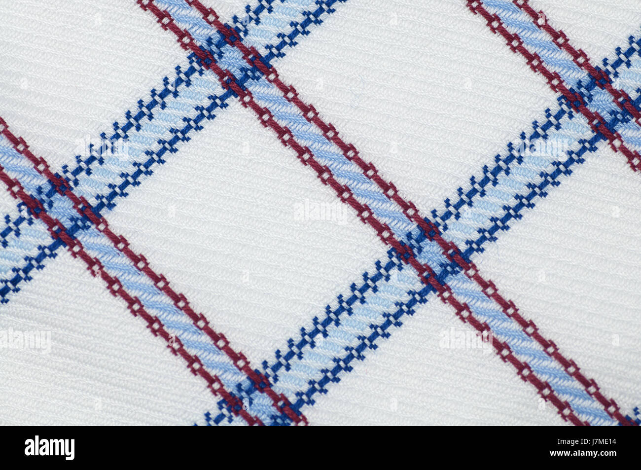 Macro seamless checked blue, red and white fabric pattern texture ...