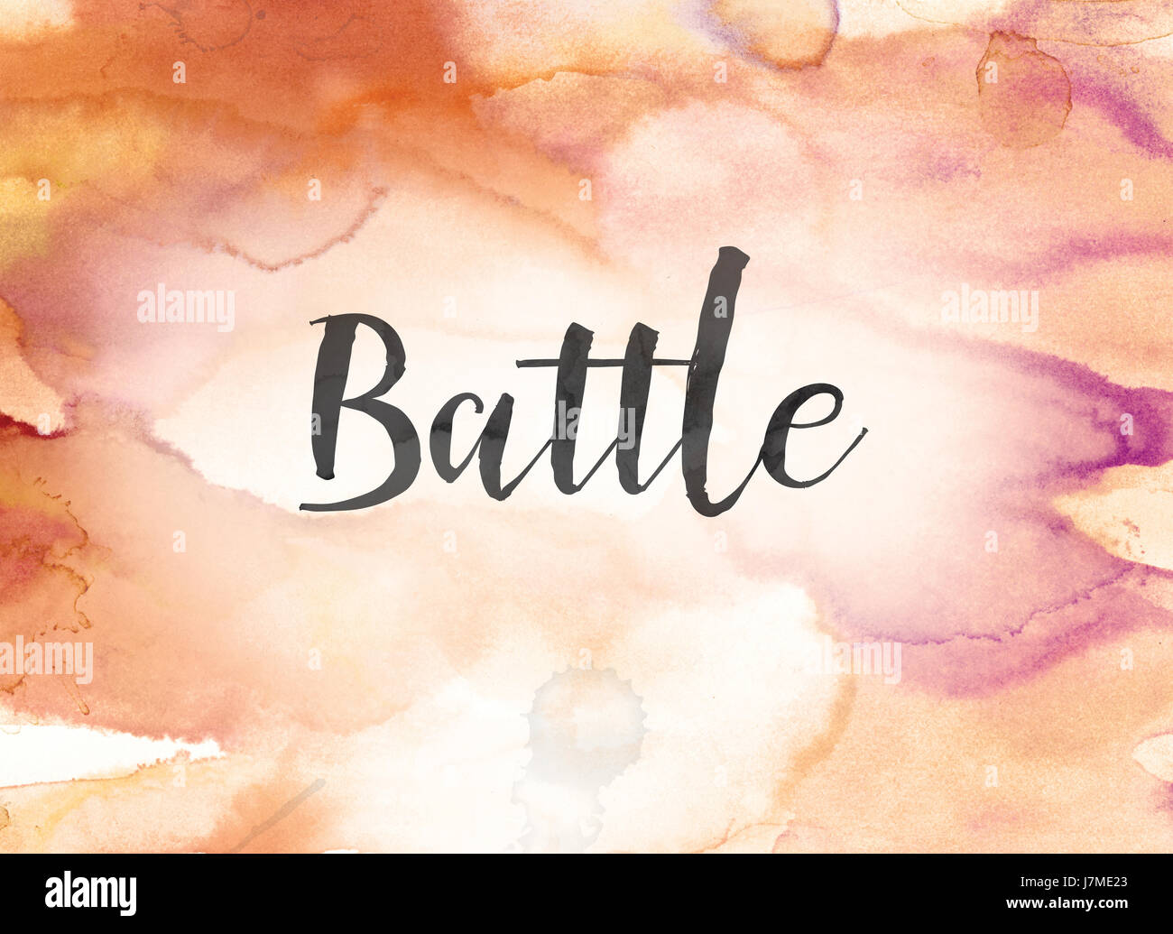 The word Battle concept and theme written in black ink on a colorful ...