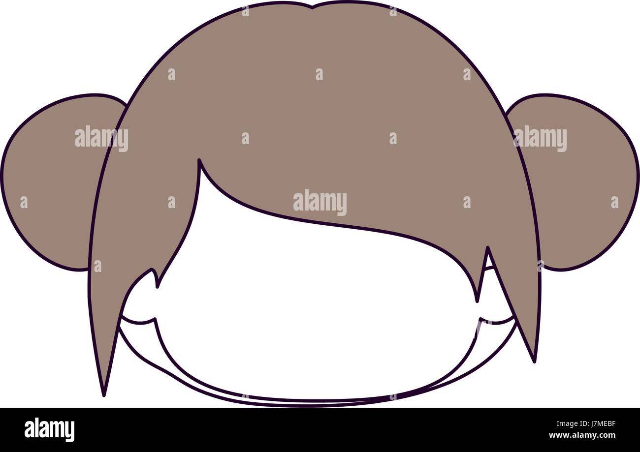 silhouette color sections and light brown hair of faceless head of ...