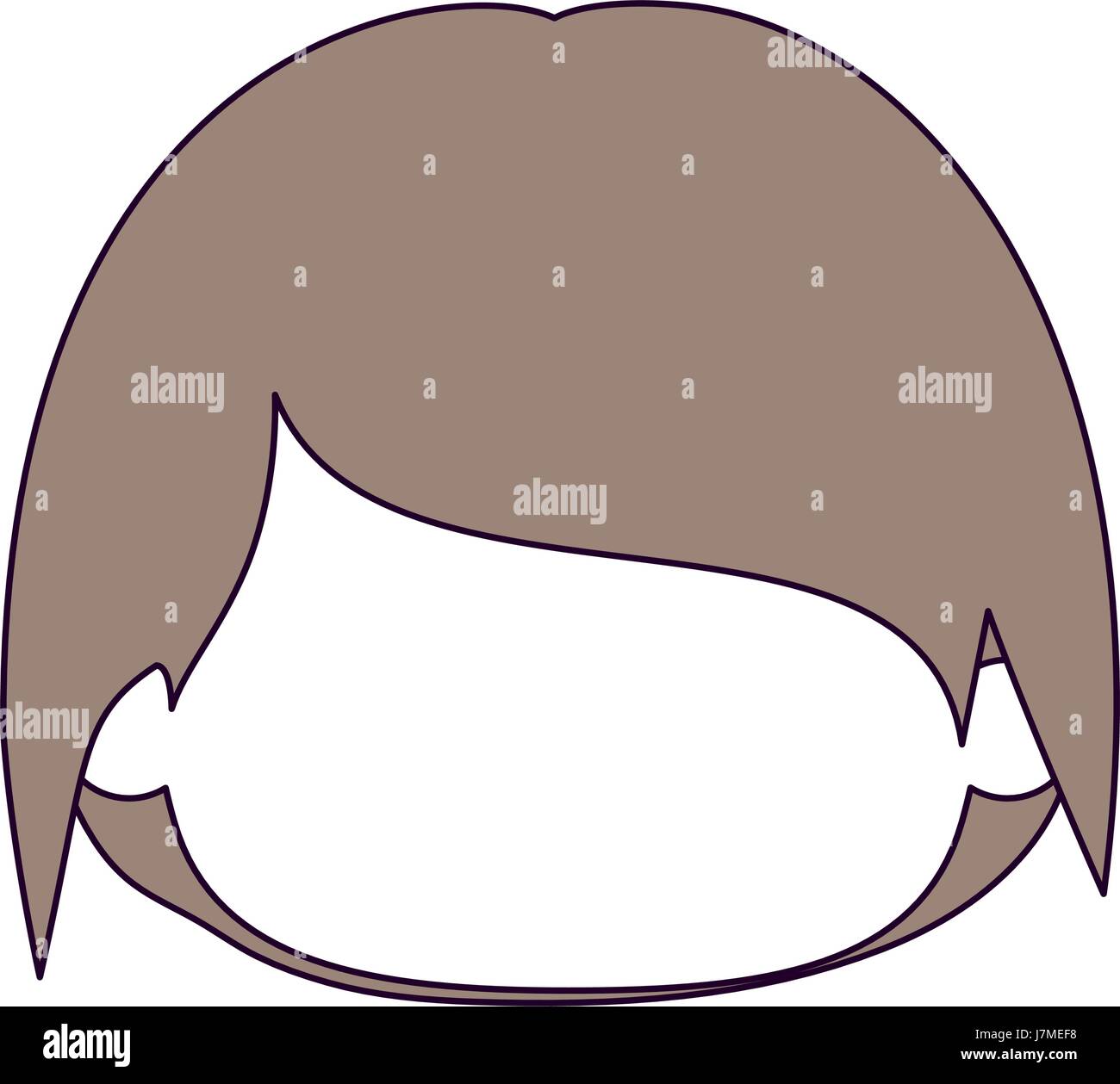 silhouette color sections and light brown hair of faceless head of ...