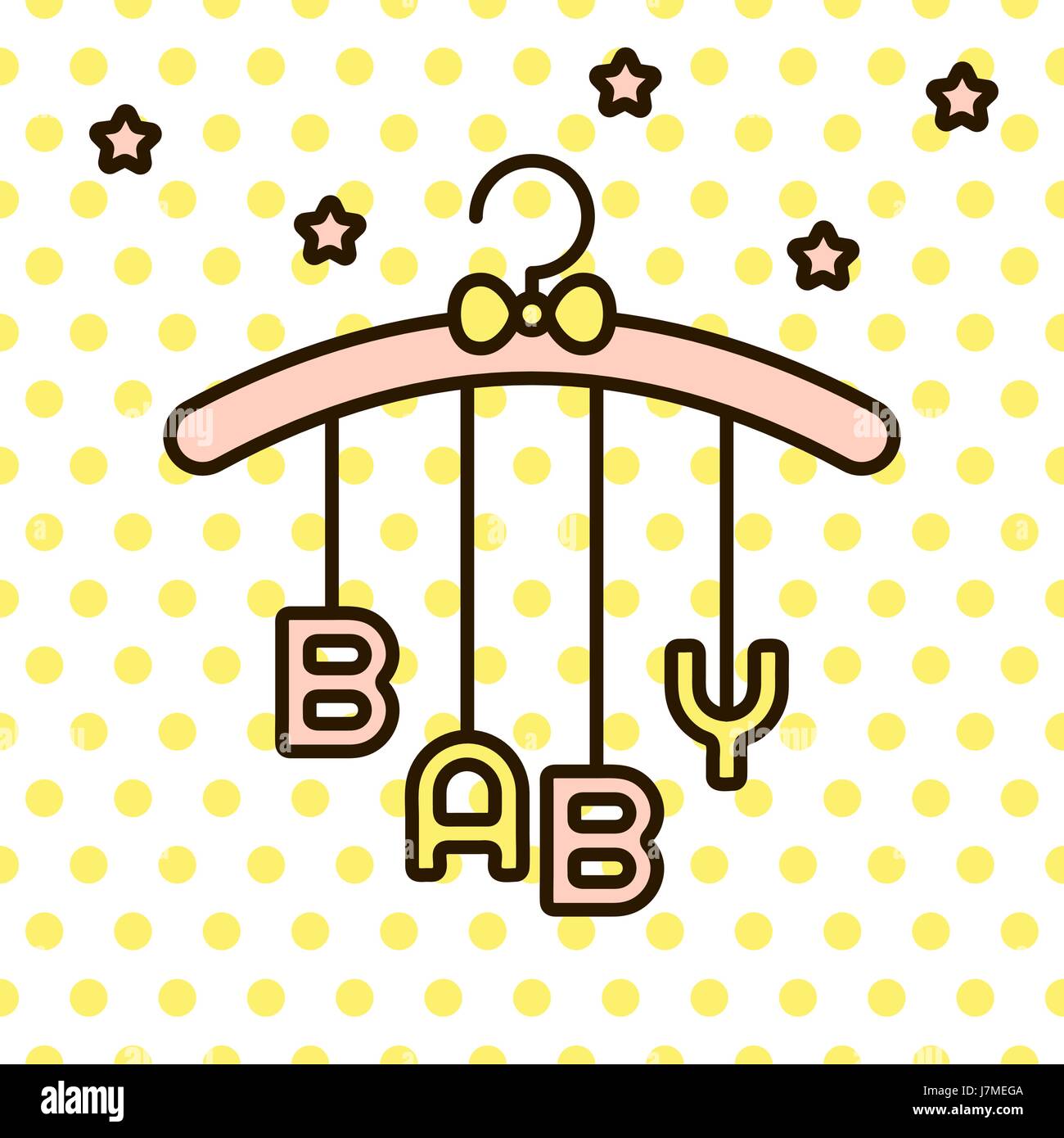 Baby word hanging on rack vector Stock Vector Image & Art - Alamy
