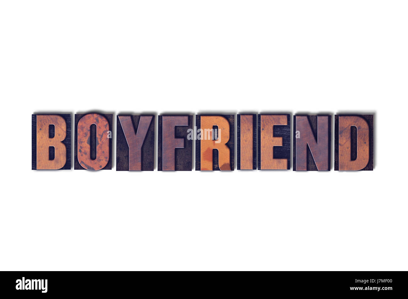 The word Boyfriend concept and theme written in vintage wooden ...
