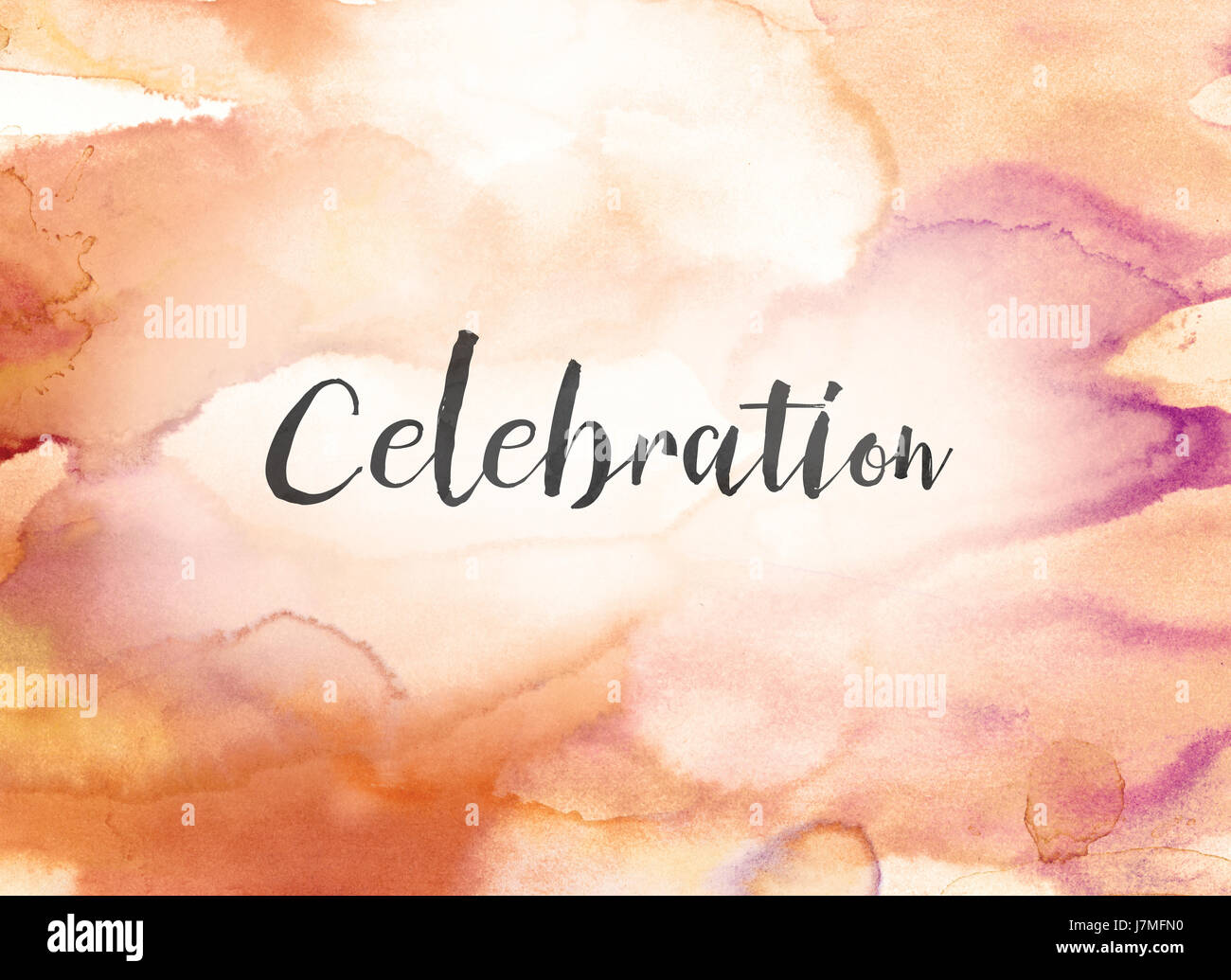 The word Celebration concept and theme written in black ink on a ...