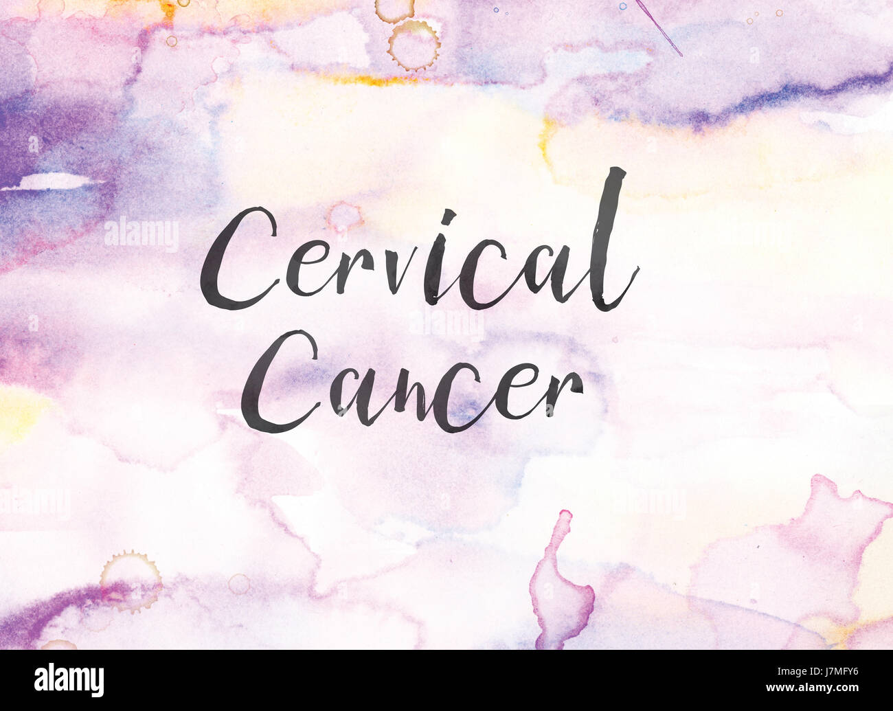 The words Cervical Cancer concept and theme written in black ink on a ...