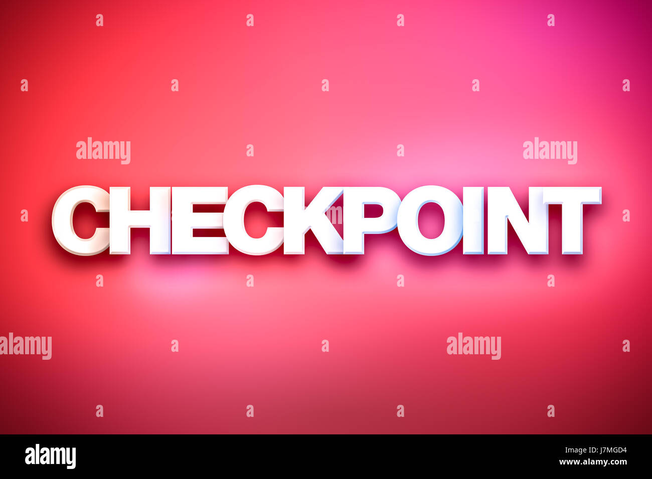 The word Checkpoint concept written in white type on a colorful ...
