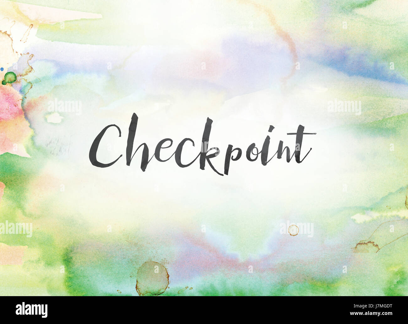 The word Checkpoint concept and theme written in black ink on a ...